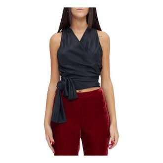 Moschino Gekreuztes &Auml;rmelloses Top - - Tops - Damen - Schwarzk - S