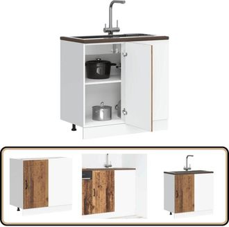 vidaXL Küchenunterschrank Kalmar Altholz-Optik Holzwerkstoff - Vidaxl