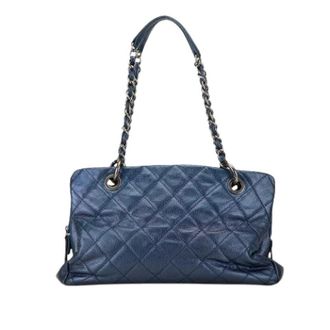 Chanel Pre-owned Quilted Caviar Leather Tote - - Pre-owned - Damen - Blau - ONE SIZE
