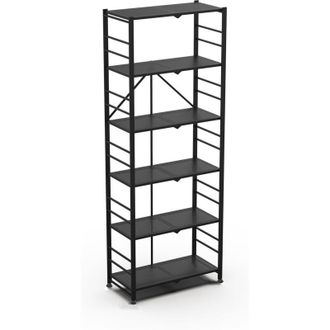 Dmora Regal Ficulle, 6 B&ouml;den, Tragkraft 40 kg, 71x38x190h cm Schwarz