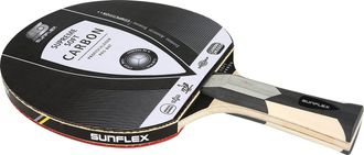 SUNFLEX Tischtennisschl&auml;ger Supreme Soft Carbon | mehrfarbiger Profischl&auml;ger | ITTF Mogul Belag | konkaver Griff | f&uuml;r Vereinsspieler & Wettkampf