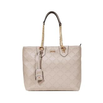 Liu Jo Femme, Sacs, Beige, Taille: ONE Size Sac fourre-tout matelass&eacute; avec bandouli&egrave;re cha&icirc;ne