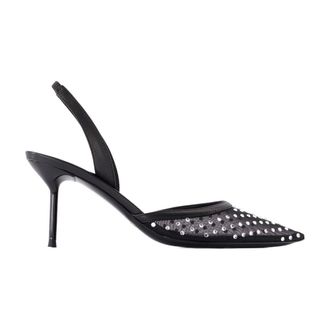 PARIS TEXAS Womens Lidia Slingback 70 Pump Black Synthetic