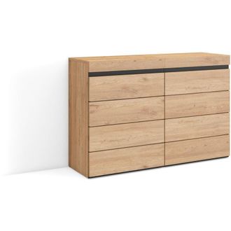 Skraut Home Kommode mit Schubladen, Aufbewahrungsschrank, 114x75x35 cm, F&uuml;r Schlafzimmer, Zimmer, Sideboard, Schrank, Moderner Stil, Zementgrau - Skraut Home