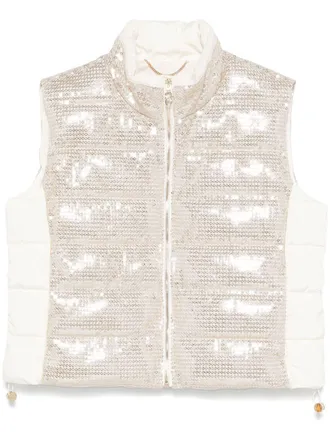 Liu Jo gilet brod&eacute; de sequins - Or
