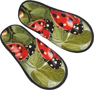 Generic Ladybug &Agrave; Pois Rouges, Couleurs D&Eacute;t&eacute; Homme Femme Chaussures De Maison L&eacute;g&egrave;res Pantoufles Confortable Chaussons Pour Maison Hiver Automne L