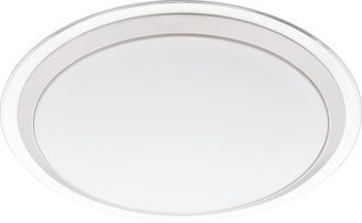 Eglo Connect LED Deckenleuchte Competa-C, Smart Home Deckenlampe, Wandlampe aus Stahl, Kunststoff, Farbe: Weiß, Silber, klar Ø: 43 cm, dimmbar, Weißtöne un