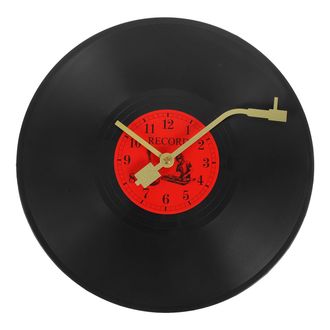 Cabilock Vinyl Schallplatten Wanduhr Kreative Retro Uhr Mit Goldfarbenen Zeigern F&uuml;r Wohnzimmer B&uuml;ro Und Stilvolle Wanddekoration