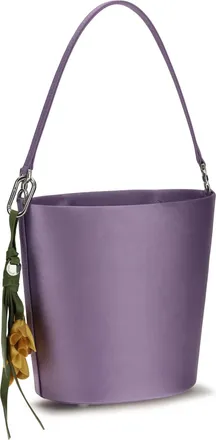 Self Portrait Womens Satin Bucket Bag Lilac Polyester