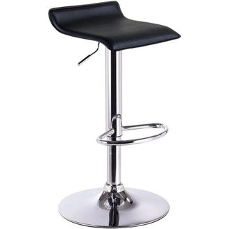 Woltu Woltu - 1 x Tabouret de Bar en Similicuir, Tabouret bar r&eacute;glable en Hauteur, Noir