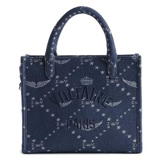 Zadig&Voltaire Sac Angel Tote XS Monogramme en denim bleu