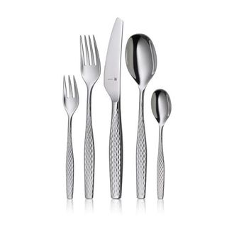 WMF Sentic Besteck Set 12 Personen, Essbesteck 66-teilig, ergonomisch, Cromargan protect, sp&uuml;lmaschinenfest, geschmiedete Menuemesser, Besteckkasten 12700