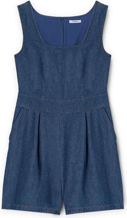 Motivi Femme, Combinaisons et Ensembles, Bleu, Taille: 40 FR Combinaison courte en denim m&eacute;lange lyocell