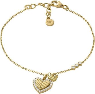 Emporio Armani Damenarmband aus Sterlingsilber mit Karabiner- oder Schieberverschluss, Gelbgoldton