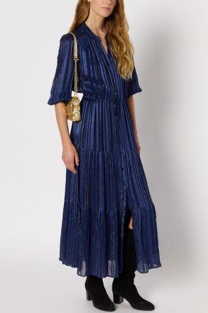 Gerard Darel Robe longue satin&eacute;e &agrave; lurex - LYDIE - Encre