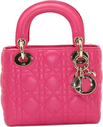Dior mini sac port&eacute; &eacute;paule Lady Dior - Rose