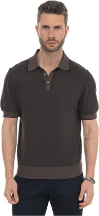 Gran Sasso Homme, Tops, Brun, Taille: XL Polo en jersey