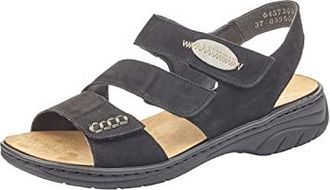 Rieker Femme Frühjahr/Sommer 64573 Sandales Bout fermé, Noir (Schwarz/Cement 00), 37 EU