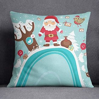 Questo Casa Weihnachtsbaum Kissenbezug mit Unsichtbarer Reißverschluss, Kissenhülle, Zierkissenbezug, Wohnkultur, Für Sofa, Kaffeestube, Größe: 45X45 cm - Entworf