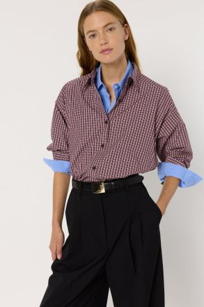 Gerard Darel Chemise en coton &agrave; carreaux - ATHEA - Bordeaux