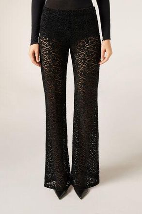 Calzedonia Schlaghose Aus Spitze Schwarz