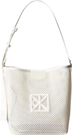 Calvin Klein Femme, Sacs, Blanc, Taille: ONE Size Mesh Bucket Bag