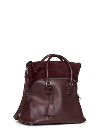 Maison Margiela Womens Handbag 5ac Soft Medium Burgundy Calf Leather Handbags Hand Bags