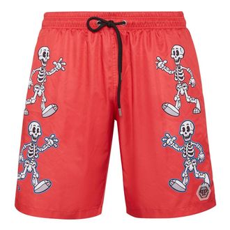 Philipp Plein Swim Boxer Skeleton - - Swimwear - Herren - Rot - XL