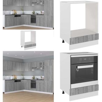 vidaXL Vidaxl - Armoire &agrave; four Sonoma gris 60x46x81,5 cm Bois ding&eacute;nierie - Meuble De Cuisine - Armoire &agrave; Four - Meuble Rangements - Cuisini&egrave;re