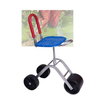 Generic Klappbarer Gartenwagen Mit Sitz, Rollbarer Gartenhocker Verstellbarem, 360&deg; Drehbarem, for Rasen Und Garten(Blue)