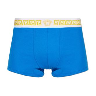 Versace Homme, Sous-v&ecirc;tements, Bleu, Taille: M Cale&ccedil;ons Boxers en Jersey de Coton