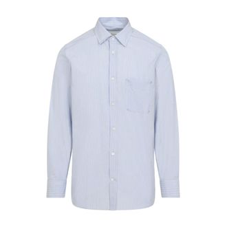 Maison Margiela Gestreiftes Baumwollhemd - - Shirts - Herren - Blau - L