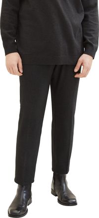 Tom Tailor Herren Plussize Regular Fit Chino Hose mit Bügelfalte, Black Grey Melange, 40/32