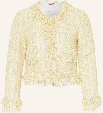 Rich & Royal Kastenjacke Aus Boucl&eacute; Mit Pailletten gelb