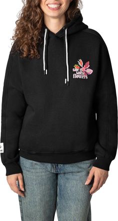 Sublevel Damen Hoodie mit Flowerprints Black M