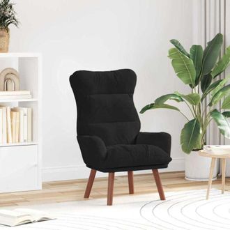 vidaXL Fauteuil relaxant Noir 69 x 74 x 93 cm Velours Vidaxl
