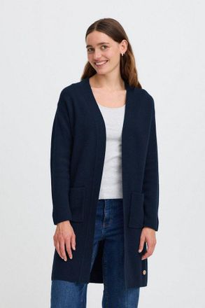 Oxmo Strickjacke OXFina Langer Feinstrick-Cardigan mit Taschen