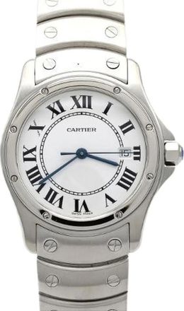 Cartier Pre-owned Santos Ronde Stainless Steel Quartz - Femme - Pre-owned - Blanc - Taille: ONE Size