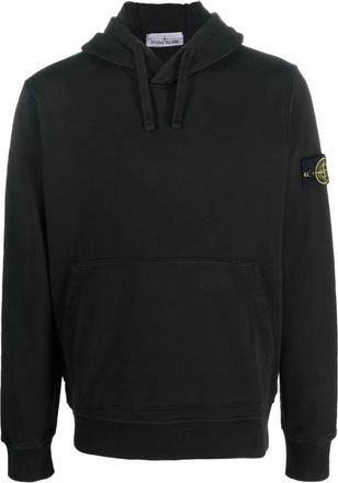 Stone Island Homme, Sweatshirts et sweats &agrave; capuche, Noir, Taille: XL Sweat &agrave; Capuche Jersey avec Badge Logo