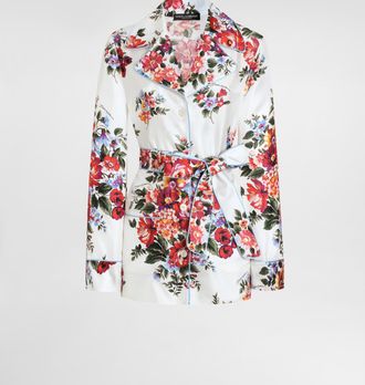 Dolce & Gabbana Flower Bouquet-print Twill Shirt - Frau Blusen Und Tops Multicolor 36