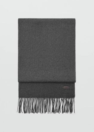 Mango &Eacute;charpe unie &agrave; franges gris - Homme - Taille unique - MANGO MAN