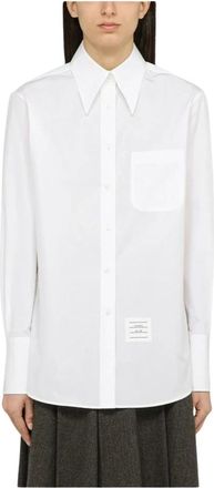 Thom Browne Femme, Blouses et Chemises, Blanc, Taille: 38 FR Chemise Popeline Classique