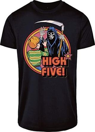 Steven Rhodes High Five Homme T-Shirt Manches Courtes Noir M 100% Coton Regular/Coupe Standard