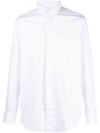 Xacus chemise en coton &agrave; col cass&eacute; - Blanc