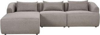 Beliani Ecksofa Taupe Stoffbezug L-förmig 3-Sitzer Sofa mit Chaiselongue Rechts Wohnzimmermöbel Modern Wohnzimmer Ausstattung Wohnecke Sitzecke