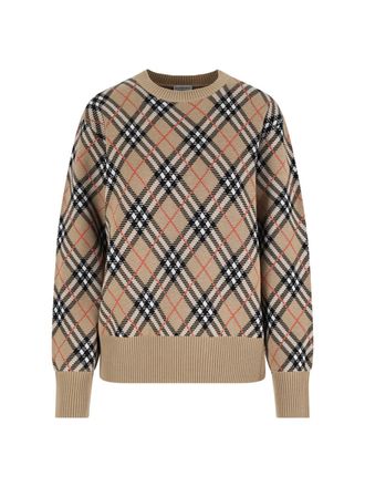 Burberry Pullover Check Mit Rundhalsausschnitt