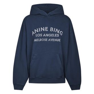 Anine Bing Femme, Sweatshirts et sweats &agrave; capuche, Bleu, Taille: 40 FR Harvey SweaT-shirt Melrose Stencil