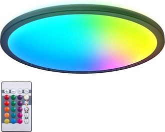 B.K.Licht Panneau LED à lumière indirecte, télécommande, lumière multicolore RGB+W, dalle led, plafond, plafonnier led, lustre salon et cuisine et chambre, 42x3
