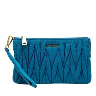 Miu Miu Pre-owned Gesteppte Nylon Clutch - - Pre-owned - Damen - Blau - ONE SIZE