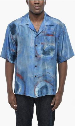 Marni Printed Silk Bowling Shirt with Pocket size 42